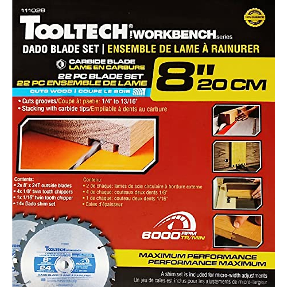 Toolway 111028 Dado Blade Set 8", 200 mm, 24 Tooth