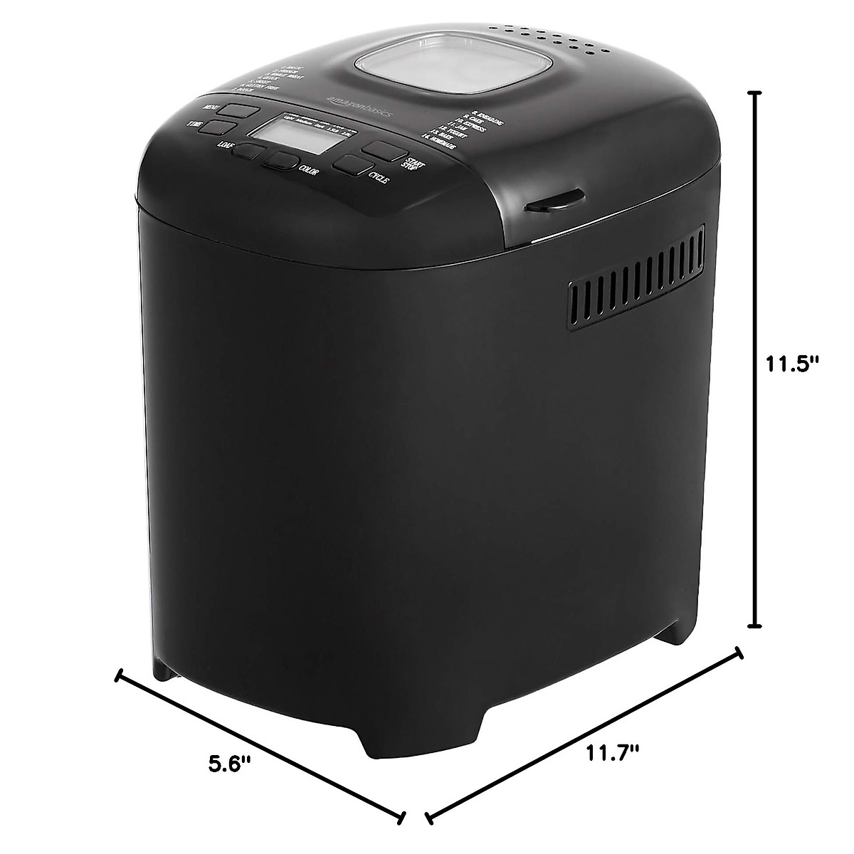 Amazon Basics 2 Pound Non-Stick Bread Making Machine, Black