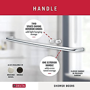 Delta Shower Doors SD3927404 Classic Semi-Frameless Traditional Sliding Bathtub, 60" x 58-1/8", Chrome Track