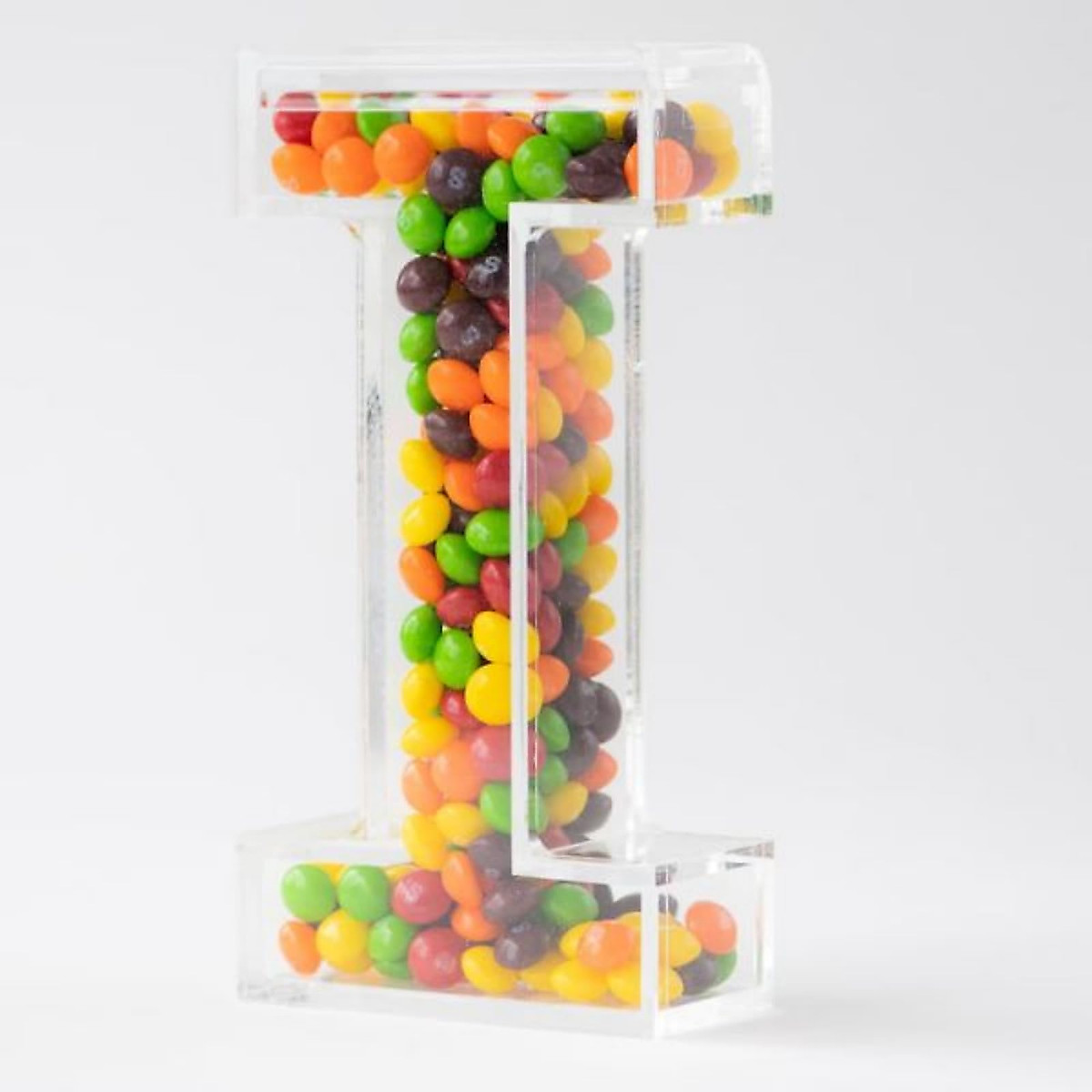 Fillable Alphabet Acrylic Tray Acrylic Alphabet Candy Jar Reusable Party Deli Jar Magnetic Lid Design 10in Sealed Acrylic Box (A)