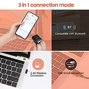 Tera Pro Extreme Performance 1D 2D QR Wireless Ring Barcode Scanner with Bluetooth, Extra Fast Scanning Speed Ultra High Resolution Mini Wearable Finger Bar Code Reader Model HW0010