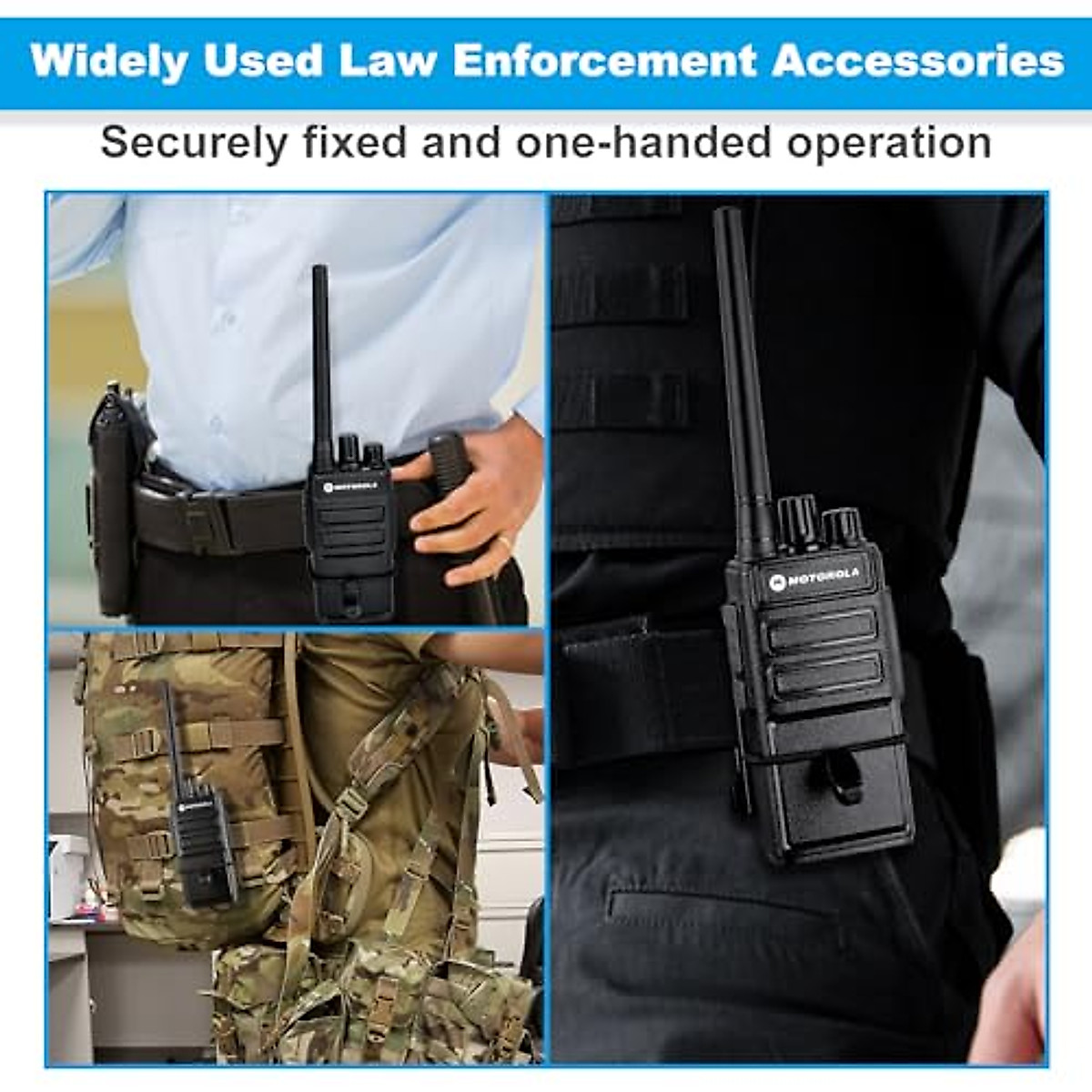 iGuerburn Tactical Radio Holder Duty Belt Accessories for 1.5"/1.75"/2" Belts, Radio Holster for Duty Belt Walkie Talkie Clip Law Enforcement Accessories for Motorola, BaoFeng, Midland, Hytera Radios
