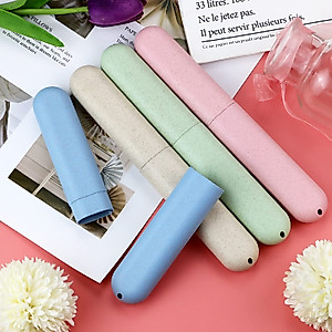 Oomcu Pack of 4 Travel Toothbrush Case, 4 Color Toothbrush Case Holder Portable Breathable Toothbrush Storage for Home, Camping, School, Travel