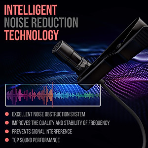 Lavalier Microphone 2 Pack Bundle - Omnidirectional Lapel Mic with Clip-On Suitable for iPhone, Android, Samsung, GoPro, DSLR - Professional Lapel Mic for YouTube and Vlogging