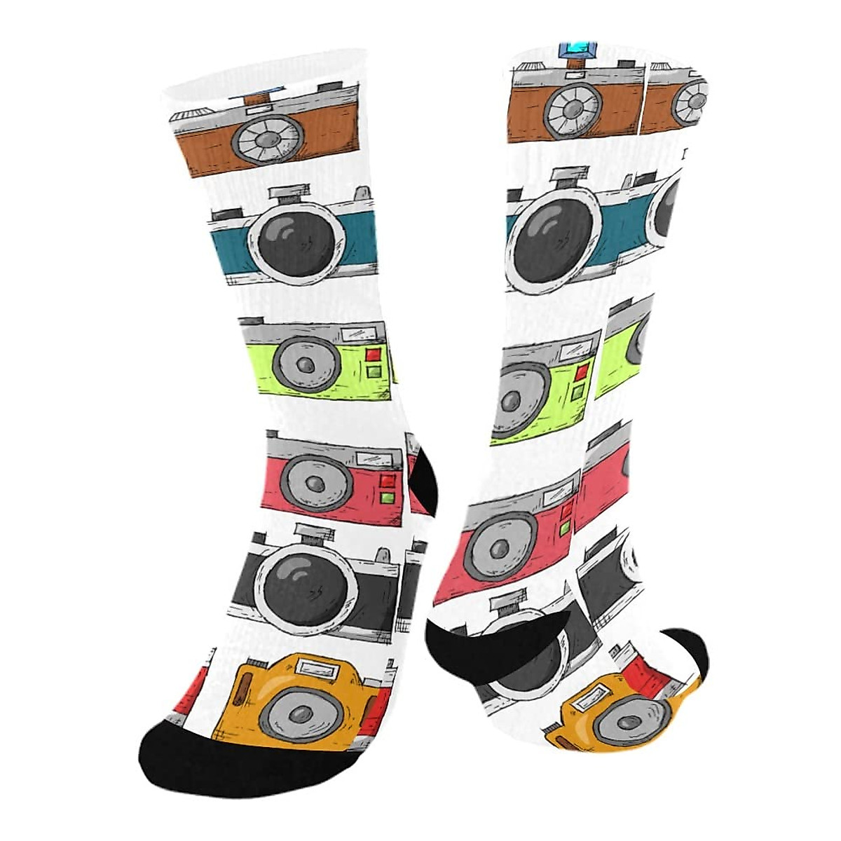 Women's & Men's Socks With Camera Vintage Retro Pattern on Them Cool Novelty Design For Work, Gym, Fitness, Sports, Traveling, Playing
