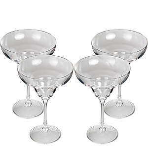 Lily's Home Unbreakable Acrylic Margarita Glasses, Made of Shatterproof Plastic and Ideal for Indoor and Outdoor Use, Reusable, Crystal Clear (10 oz. Each, Set of 4)