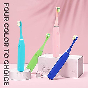 MICESHU Kids Electric Toothbrush, Soft Sonic Tooth Brush Powerful Cleaning with 3 Modes for Children Boys and Girls Age 3+, Waterproof for Shower (Pink)