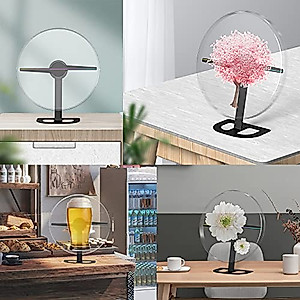 3D Holographic Fan, 3D Hologram Fan with Transparent Round Protective Cover, LED Fan Hologram Projector Suitable for Advertising Player, Party, Commercial Store Sign, Shop, Bar