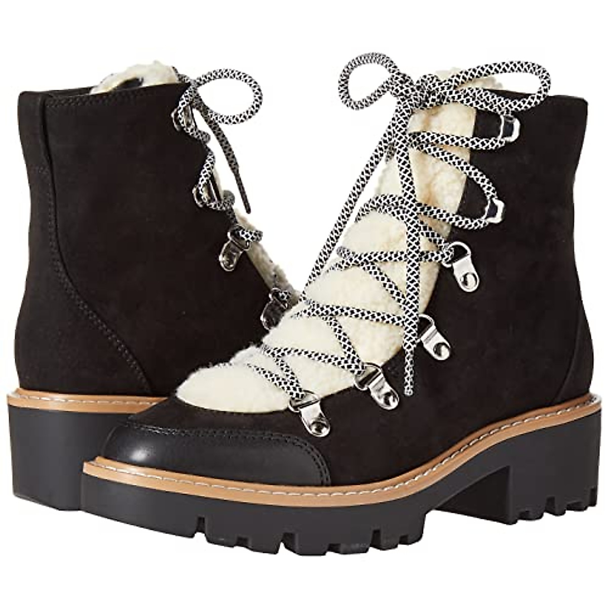 The Drop Women's Caleb Shearling Hiking Boot Black, 7.5