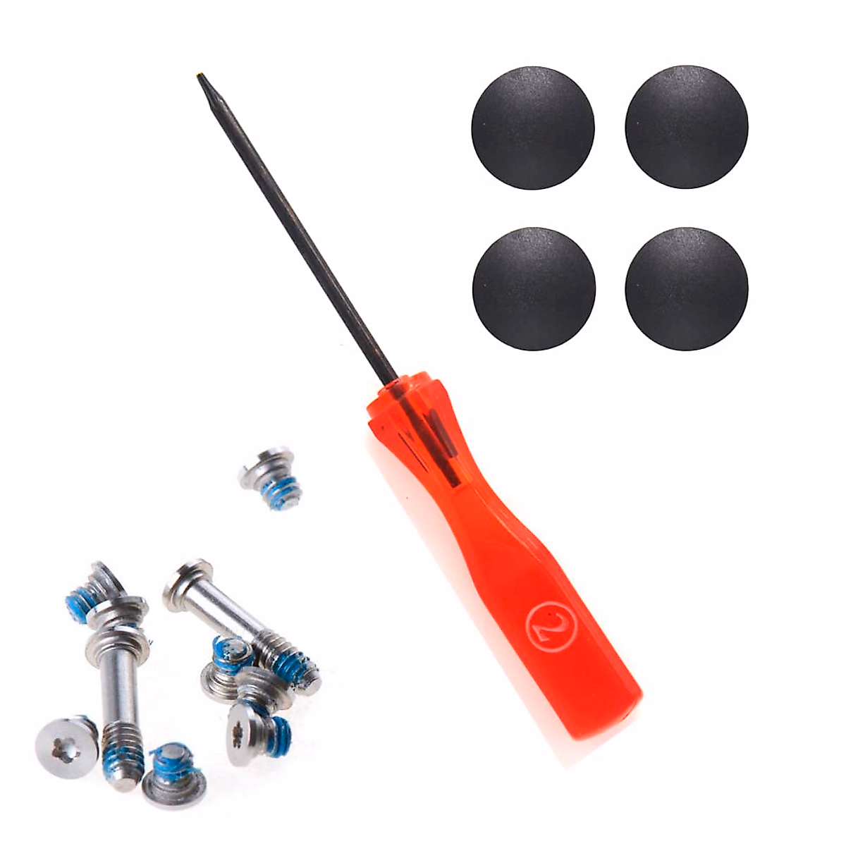 Padarsey 4 Pack Rubber Case Feet+10pcs Repair Screws +1pcs 5 Point Pentalobe Screwdriver Set Compatible for MacBook Air A1370 A1369 A1465 A1466 11" 13"(MacBook Air)