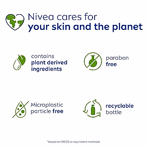 NIVEA Basil and White Tea Body Wash with Nourishing Serum, 20 Fl Oz Bottle