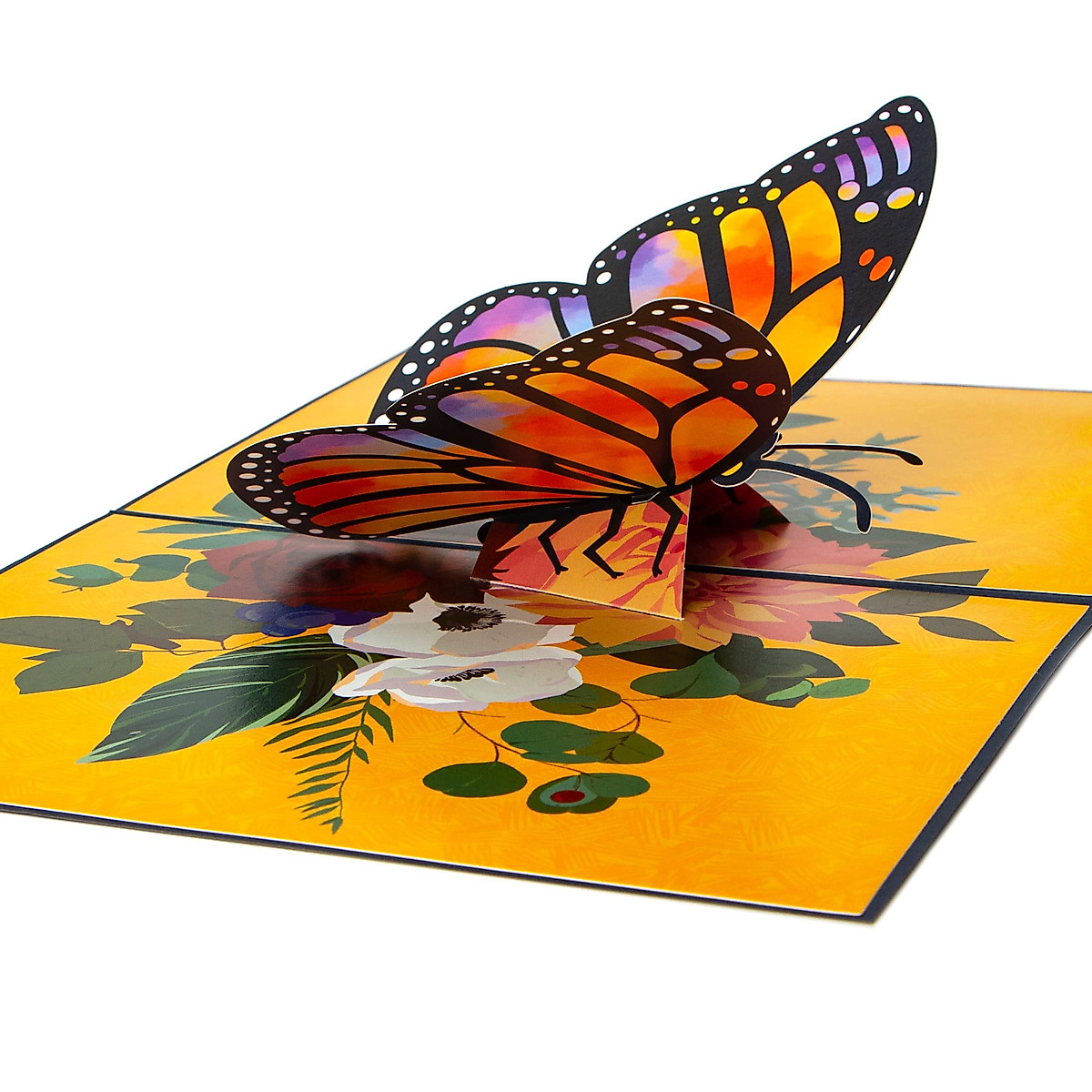 Ribbli Monarch Butterfly Pop Up Card for All Occasion Birthday Card Mothers Day Card for Women Mom Wife Daughter Grandma, 7.6"x5.7" with Envelope