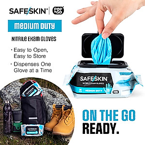 SAFESKIN Nitrile Disposable Gloves in Case of 2000, Medium Duty, Small Size, Powder Free - For Food Handling, First Aid, Cleaning, Gardening, Crafting - Premium Medical Exam Gloves