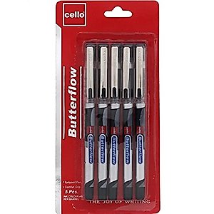 Cello Butterflow Black Ball Pen ( Pack Of 10 )
