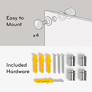 U Brands Glass Dry Erase Board, 35 x 23 Inches, White Frosted Non-Magnetic Surface, Frameless