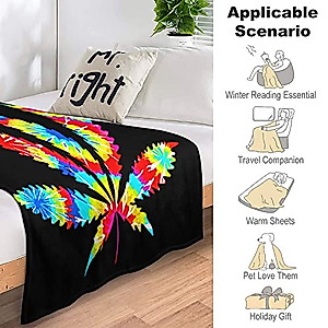 Weed Colorful Art Flannel Fleece Throw Blanket Soft Warm Lightweight Fuzzy Plush Blankets for Bed Couch Sofa 70"x80"
