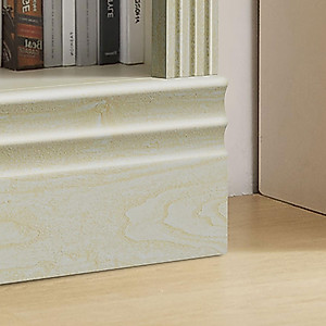 JAHRSTIM 5-Shelf Narrow Bookcase, 72 in Tall Skinny Bookshelf, Small Bookshelf Floor Standing Display Storage Shelves Home Decor Furniture for Home Office, Living Room, Bed Room, Cream