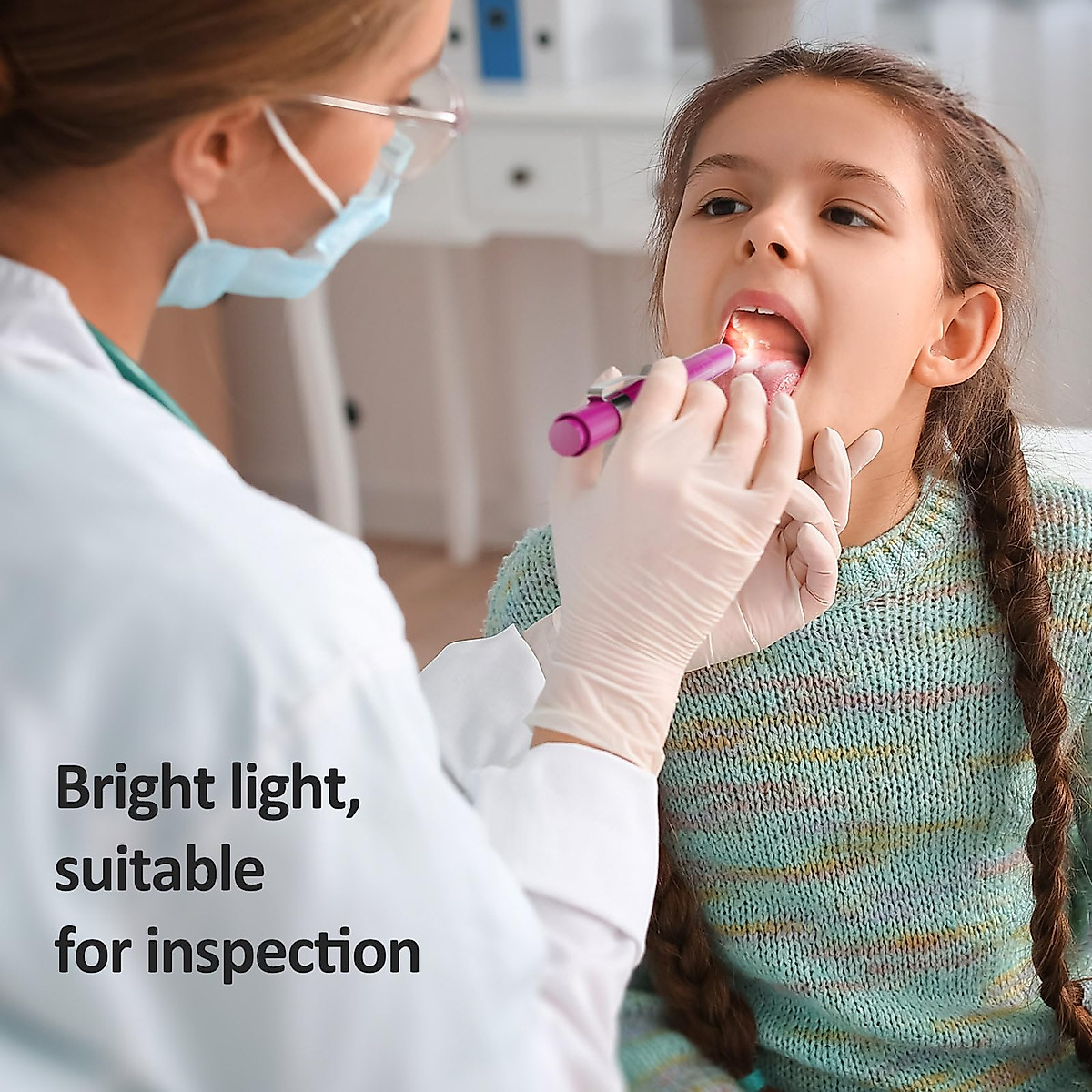 CAVN Pen Light with Pupil Gauge LED Penlight for Nurses Doctors, 2 Pcs Reusable Medical Penlight for Nursing Students (Purple/Pink)