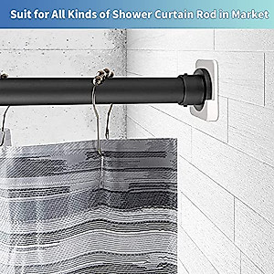 Adhesive Shower Curtain Rod Tension Holder,Shower Curtain Rod Holder,Shower Rod Mount Retainer | No Drilling | Stick On | 2 Pack(Shower Curtain Rod Not Included)