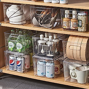 Refrigerator Organizer Food Storage Bins Refrigerator Storage box with Handles Clear Plastic BPA Free Food Storage Rack Set