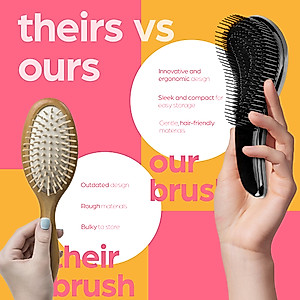 artnaturals Detangling Hair Brush Set - (2 Piece Gift Set - Pink & Black) - Detangler Comb for Women, Men and Kids - Wet & Dry – Removes Knots and Tangles, Best for Thick and Curly Hair – Pain Free