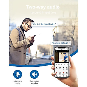 VENZ Security Camera Outdoor Wireless, IP66 Weatherproof, 1080P Battery Powered WiFi Surveillance Cameras, Night Vision, Motion Detection, 2-Way-Talk, Compatible with Alexa (White-2020)