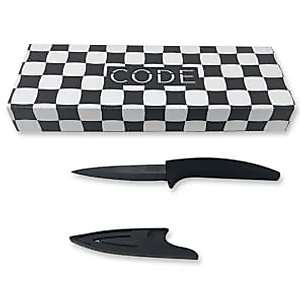 Code Master 4-inch Paring Ceramic Knife With Black Handle and Black Blades Cover and Gift Box Included