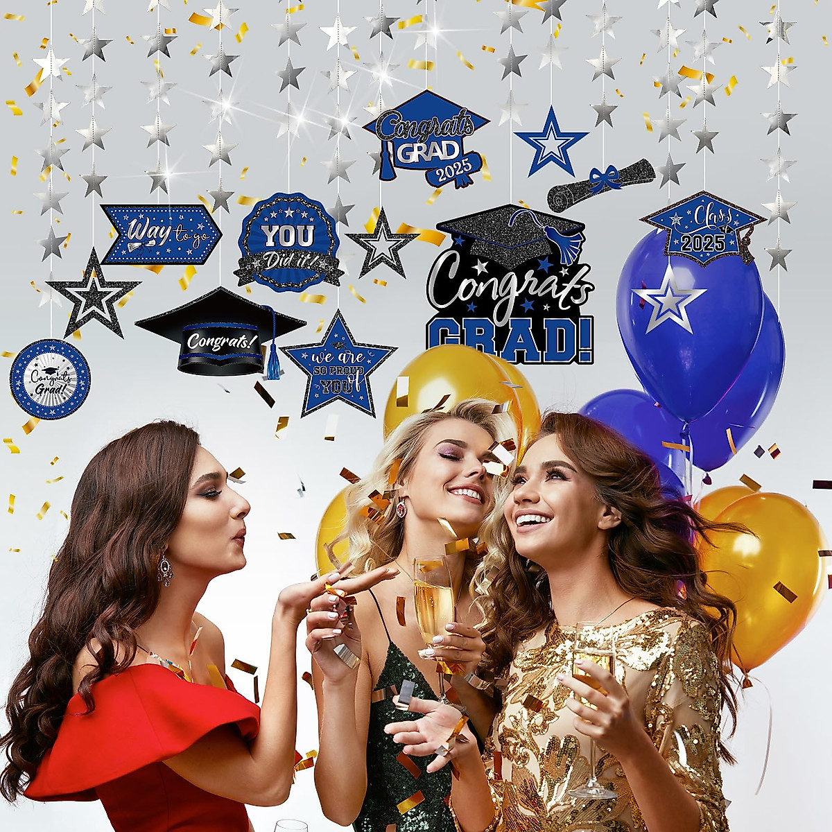 14 Pack Graduation Garland Class of 2022 Graduation Decoration Diploma Hat Star Congrats Garland Banner Congrats Grad Streamers Backdrop for Graduation Party Supplies College Grad Decor (Orange)