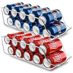 Utopia Kitchen Can Organizer For Pantry (Pack of 2) - Soda Can Storage Organizer Pantry, Fridge & Freezer Organization - Holds Food & Soup Can (Clear)