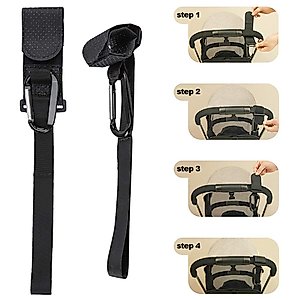 Topwon Strollers Hooks with Wrist Strap,Universal Handy Hook for Strollers/Walkers/Buggy -2Pcs