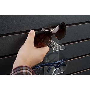 Displays2go QESLWST6PN Slatwall Sunglasses Rack Clear Acrylic Glasses Display Holders (Set of 5)