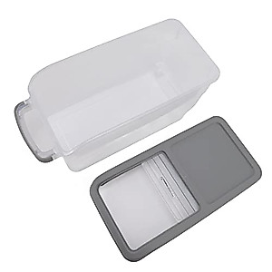 Zudoo Kitchen Food Container 10kg Food Grade PP Rice Storage Box Sliding Lid with Measuring Cup for Home Use (Grey)