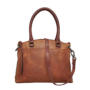 Lady Conceal Concealed Carry Whitely Leather Satchel (Cognac)