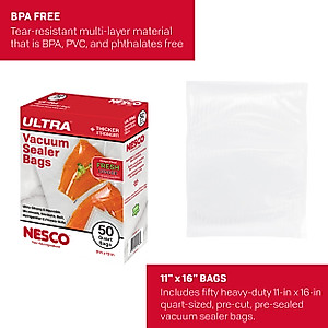 Nesco Heavy Duty Vacuum Sealer Bags- Quart 50 count
