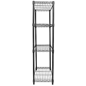 Internet's Best 4-Tier Wire Shelving - Flat Black - Heavy Duty Shelf - Wide Adjustable Rack Unit - Kitchen Storage