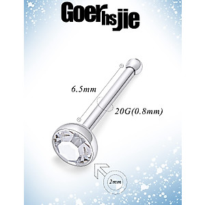 Goerhsjie Nose Studs Nose Rings Nose Ring Nose Piercings Nose Rings Studs Nose Rings for Women Nose Piercing Jewelry Nose Stud Surgical Steel Nose Ring Nose Piercing Nose Studs for Women Nose Jewelry