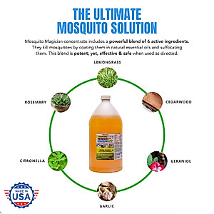 Mosquito Magician Hose Injection System with 1 Gallon Liquid Concentrate - User-Friendly - for Small to Mid-Size Yards - Kills Mosquitoes, Fleas, Fire Ants - Apply to Plants, Grass, and Exterior Walls