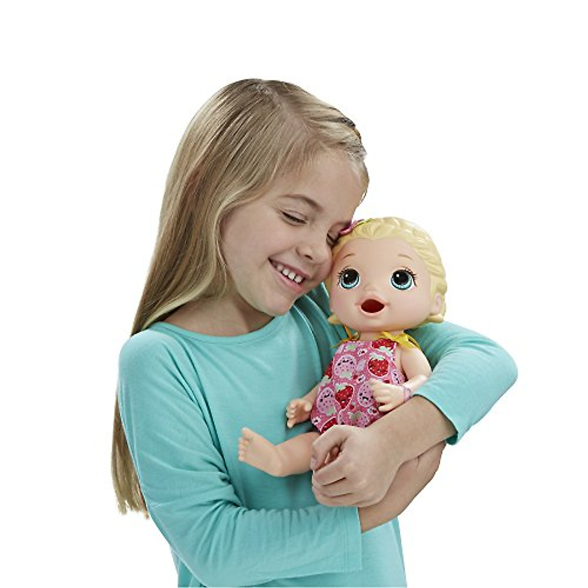 Baby Alive Super Snacks Snackin’ Lily Baby: Blonde Baby Doll That Eats, with Reusable Doll Food, Spoon and 3 Accessories, Doll for 3-Year-Old Girls and Boys and Up (Amazon Exclusive),Pink,Medium