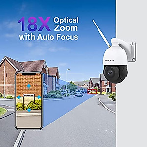 Foscam SD2X 18X Optical Zoom 1080P HD Outdoor PTZ Security Camera, 2.4g/5gHz WiFi IP Surveillance camera,Speed Dome, 165ft Night Vision, IP66, WDR, Built-in Audio, Works with Alexa Google Assistant