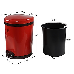 Eagrye 1.8 Gallon Small Multi-Functional Step Trash Can, Durable Plastic Waste Bin with Lid for Kitchen and Bathroom