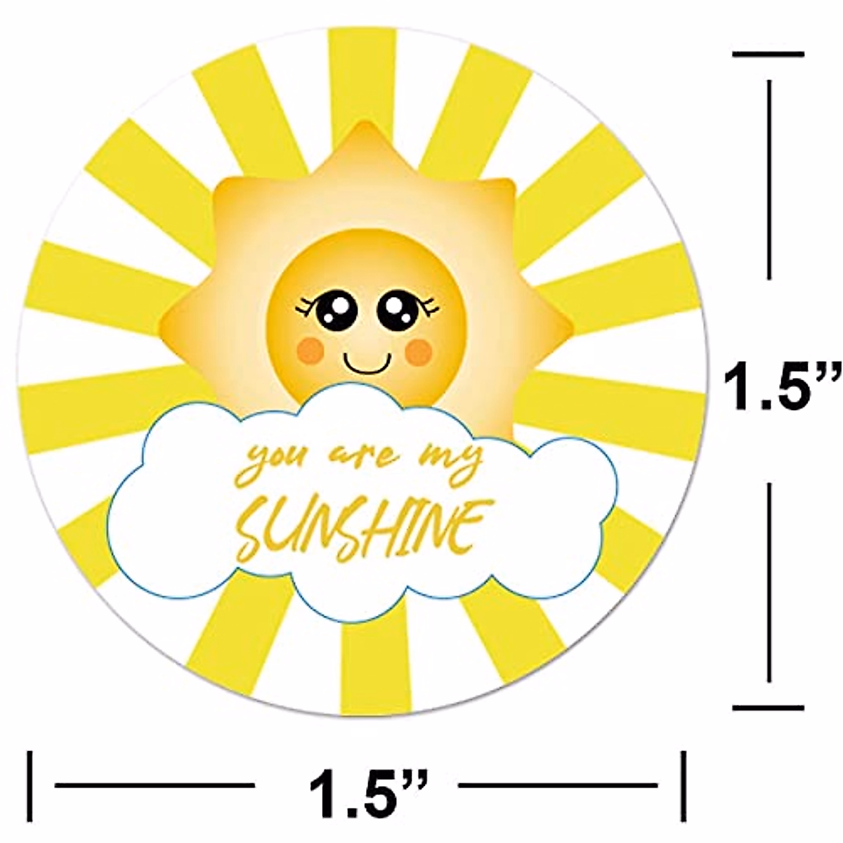 You are My Sunshine Stickers 1.5" Sending Sunshine Your Way Themed Thank You Customer Appreciation Stickers 500Pcs Sunshine Sticker Thank You Sticker for Small Business,Packaging,Envelope,Party Favors