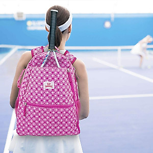 Tennis Racket Backpack for Women – Lightweight Tennis Bag Stores 2 Rackets, Balls, and Sports Gear – Backpack Only Pink