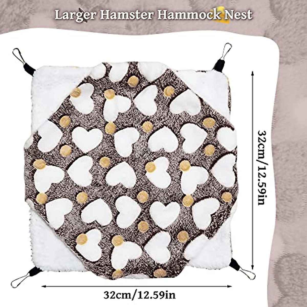 Small Pet Cage Hammock Set Ferret Hanging Hammock Large Guinea Pig Hideout Mattress Pet Cage Tunnel Set Ferret Squirrel Hamsters Guinea Pigs Chinchillas Small Animals POKHDYE 3pcs Large Heart Coffee
