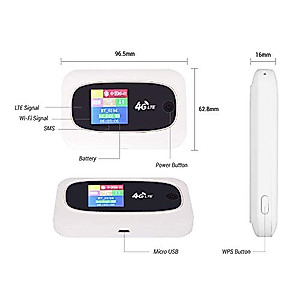 KuWFi 4G LTE Mobile WiFi Hotspot Travel Router Partner Wireless SIM Routers with SD SIM Card Slot Support LTE FDD/TDD Work for USA/CA/MX Europe Africa Asia Oceania Almost Universal