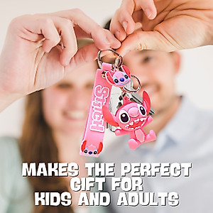 3PCS Murine And Angel Keychain Cartoon Key Chains for Kids Girls Boys Couple Keychain for Keys Backpack Bag Phone Keychain Gift for Birthday Christmas New Year