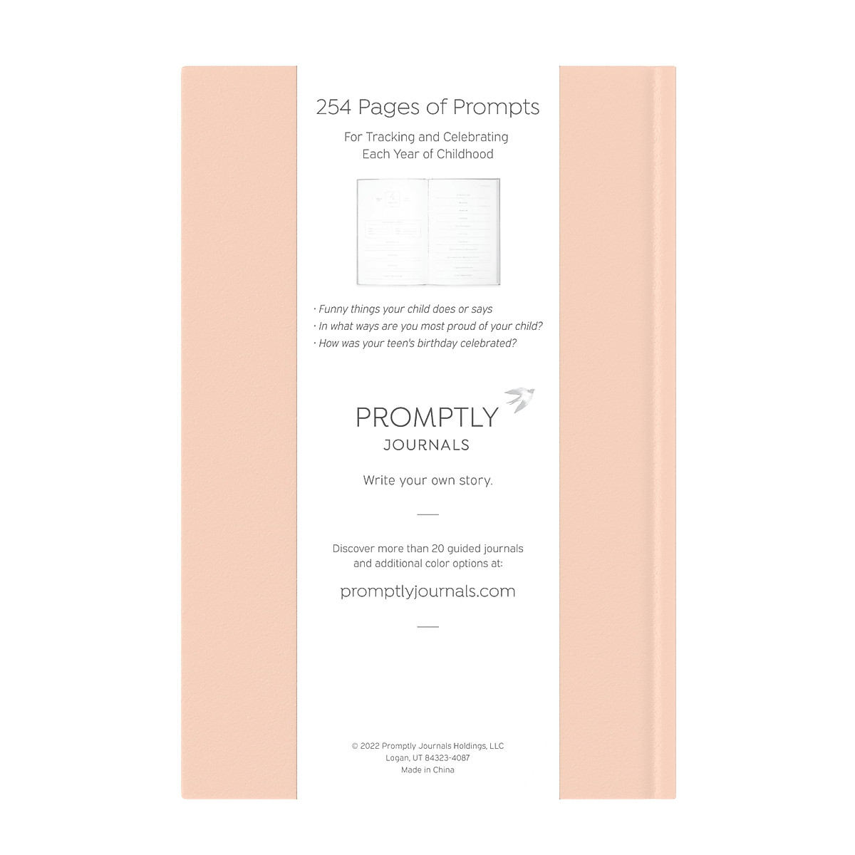 Promptly Journals, A Complete Childhood History: From Pregnancy to 18 Years Old (Country Peach, Orange, Leatherette) | Baby Book and Pregnancy Journal | Baby Memory Book