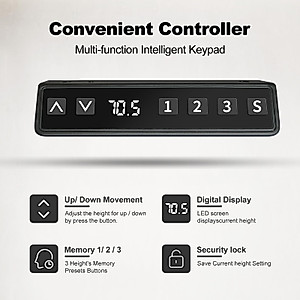 Win Up Time Standing Desk Frame - Standing Desk Legs, Adjustable Desk Frame, Sit Stand Desk Frame, Smart Controller System for 48''-70'' Desk Top,DIY Workstation (White Frame Only)