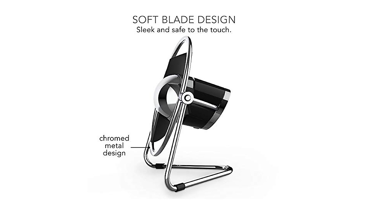 Sharper Image USB Fan with Soft Blades & Touch Control - Compact & Quiet