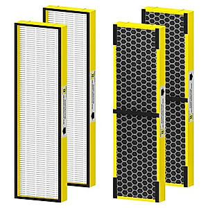 Upgrade FLT4825 HEPA Filter B Replacement for AC4825, AC4300, AC4900, AC4825DLX, AC4850, CDAP4500, AP2200 Air Purifier, 4 Pack