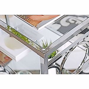 Furniture of America Beller Contemporary Metal 1-Shelf Coffee Table in Chrome